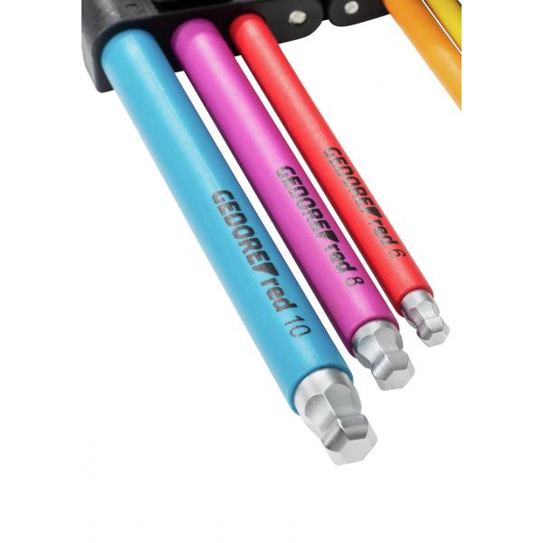 Gedore Red R36601009 9 Piece Multi Colour Ball End Hexagon Key Set 1.5 ...