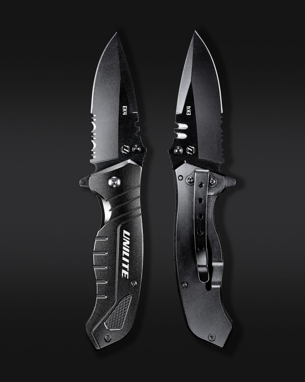 Unilite EK4 Heavy Duty Folding Serrated Work Knife With 'Drop Point ...