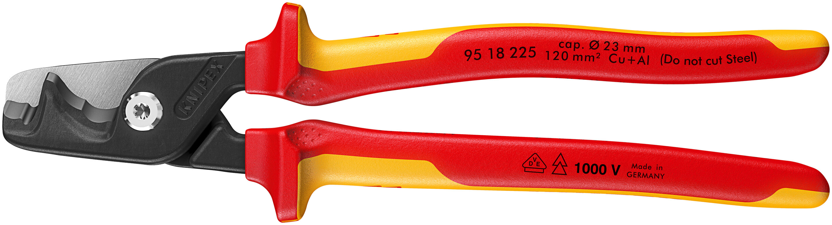 Knipex 95 18 225 StepCut® XL VDE Insulated Cable Shears / Cutters With ...
