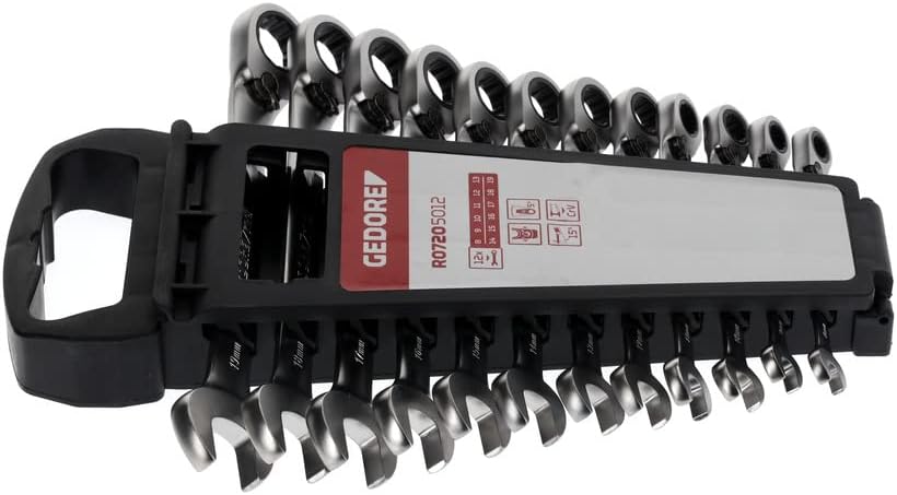 Gedore Red R07205012 12 Piece Ratchet Combination Spanner Wrench Set 8 ...