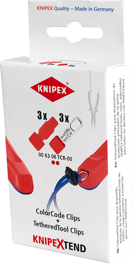 Knipex 00 63 06 TCR TetheredTool Clips + ColorCode Clips Red Colour 3 ...