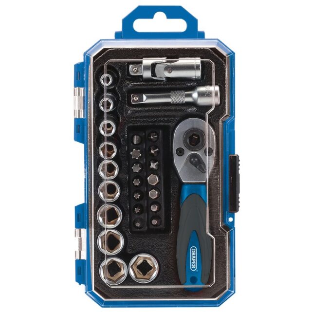 Draper 04778 1/4" Drive 27 Piece Metric Socket & Bit Set 4-13mm ...