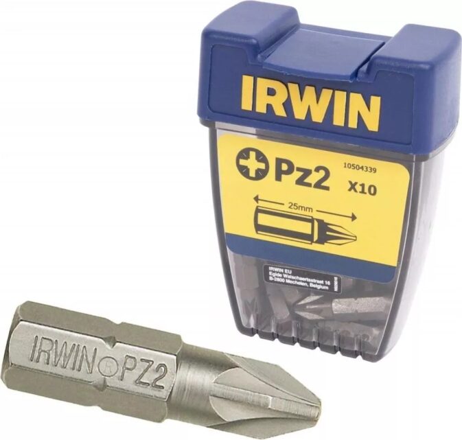 Irwin 10504339 1/4" 25mm Pozi Screwdriver Bits PZ2 10 Pack - PrimeTools