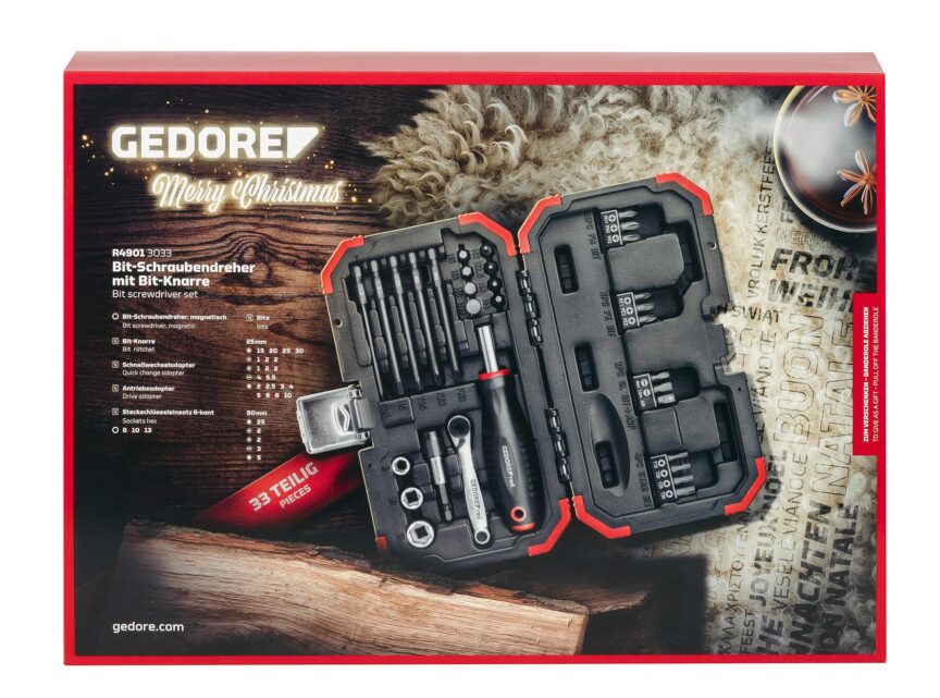 Gedore Red R49013033 Christmas Advent Calendar 2024 – 33 Piece Tool Set ...