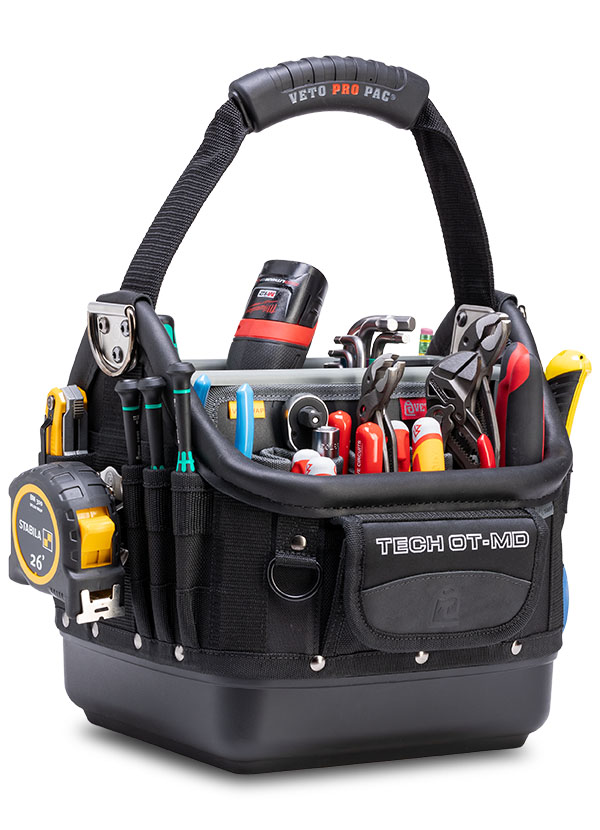Veto Pro Pac TECH OT-MD BLACKOUT Compact Open Tote Tool Bag | PrimeTools