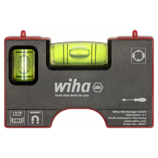 Wiha 246-92 Electricians Pocket Mini Spirit Level 8cm - PrimeTools